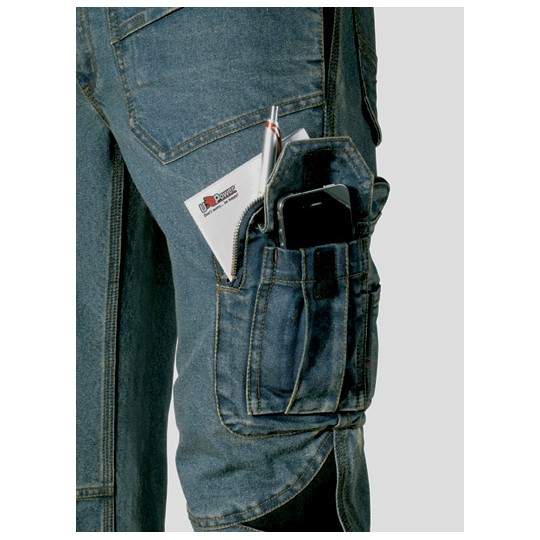 PANTALON DE TRAVAIL HOMME MULTI-POCHES EN JEAN TRAFFIC U POWER - Topo Maroc