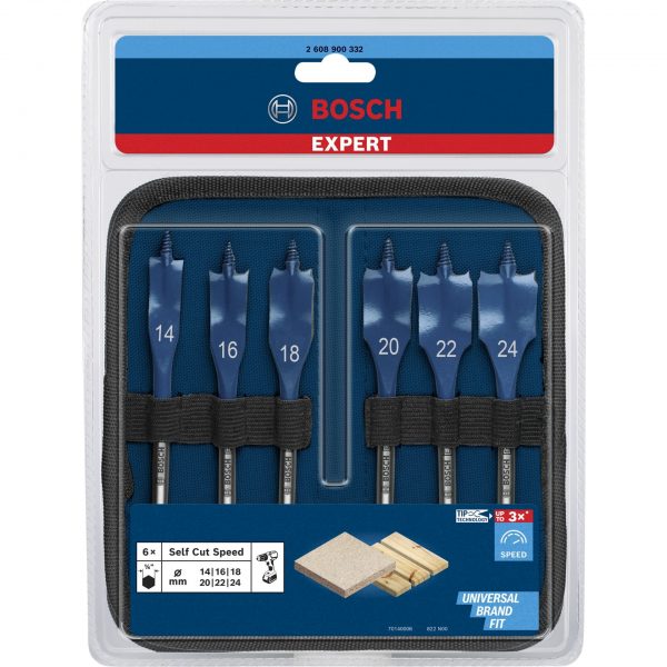 COFFRET DE 6 MÈCHES PLATES EXPERT SELF CUT SPEED, 14/16/18/20/22/24 MM ...